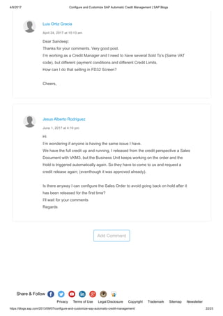 Configure and customize automatic credit management | PDF