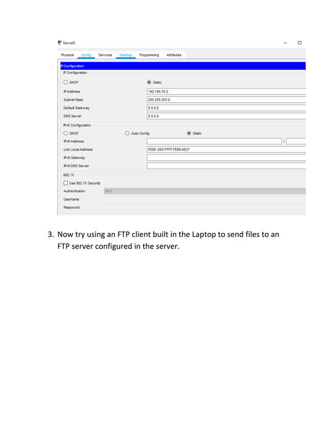Configure ftp server on cisco packet tracker converted | PDF