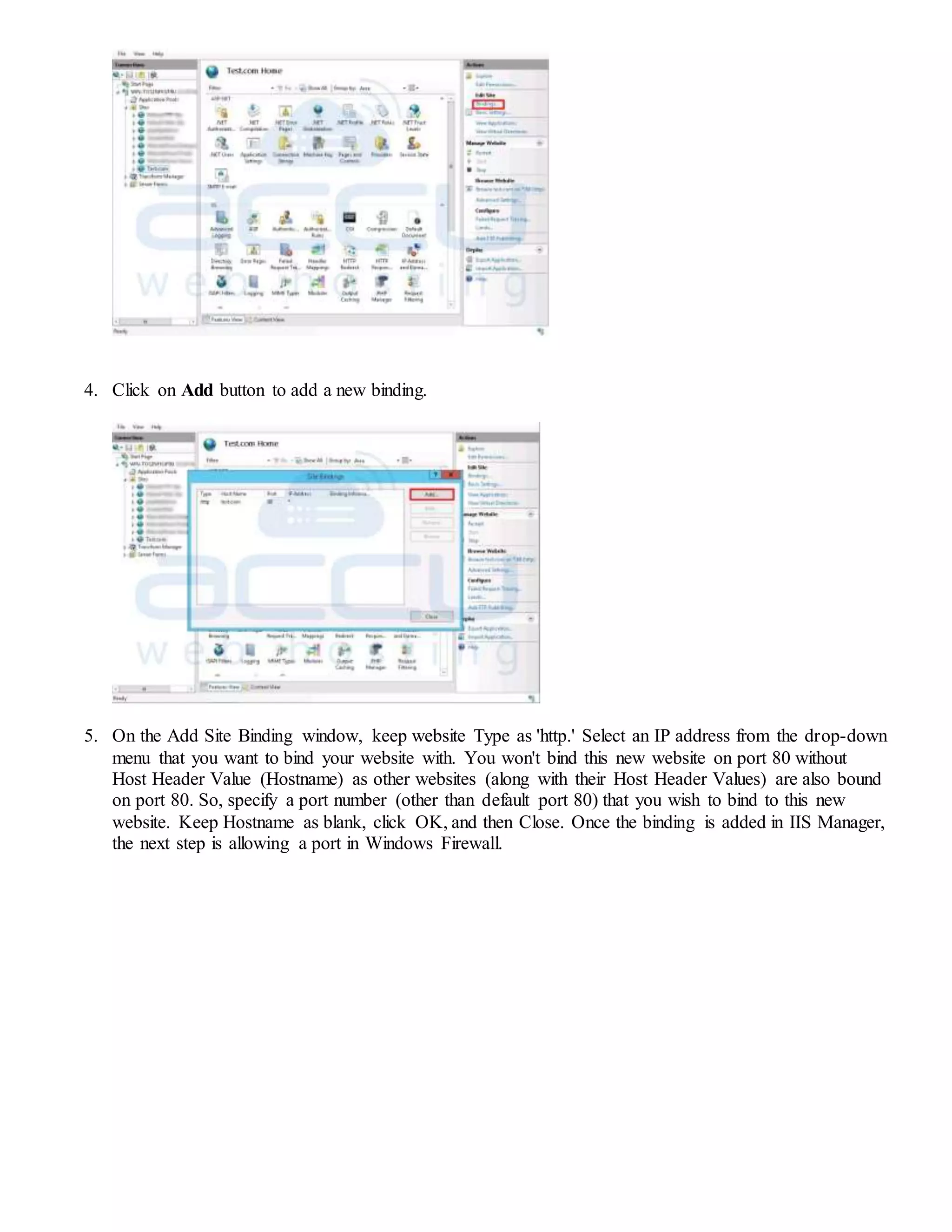 Configure Iis To Access Your Website Using An Ip Address Docx