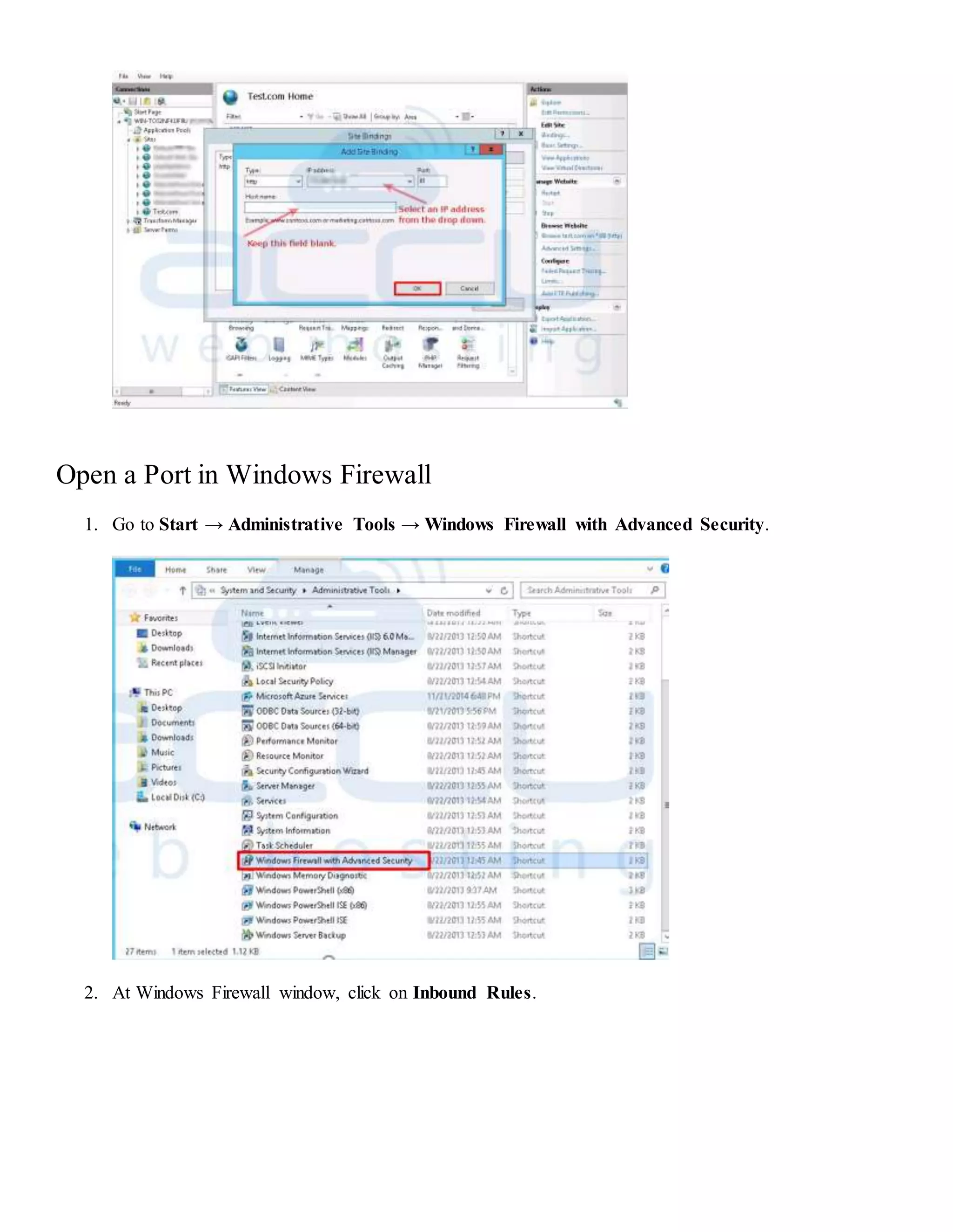 Configure Iis To Access Your Website Using An Ip Address Docx