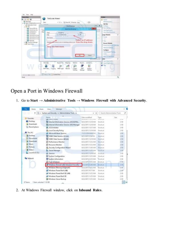 Configure Iis To Access Your Website Using An Ip Address Docx