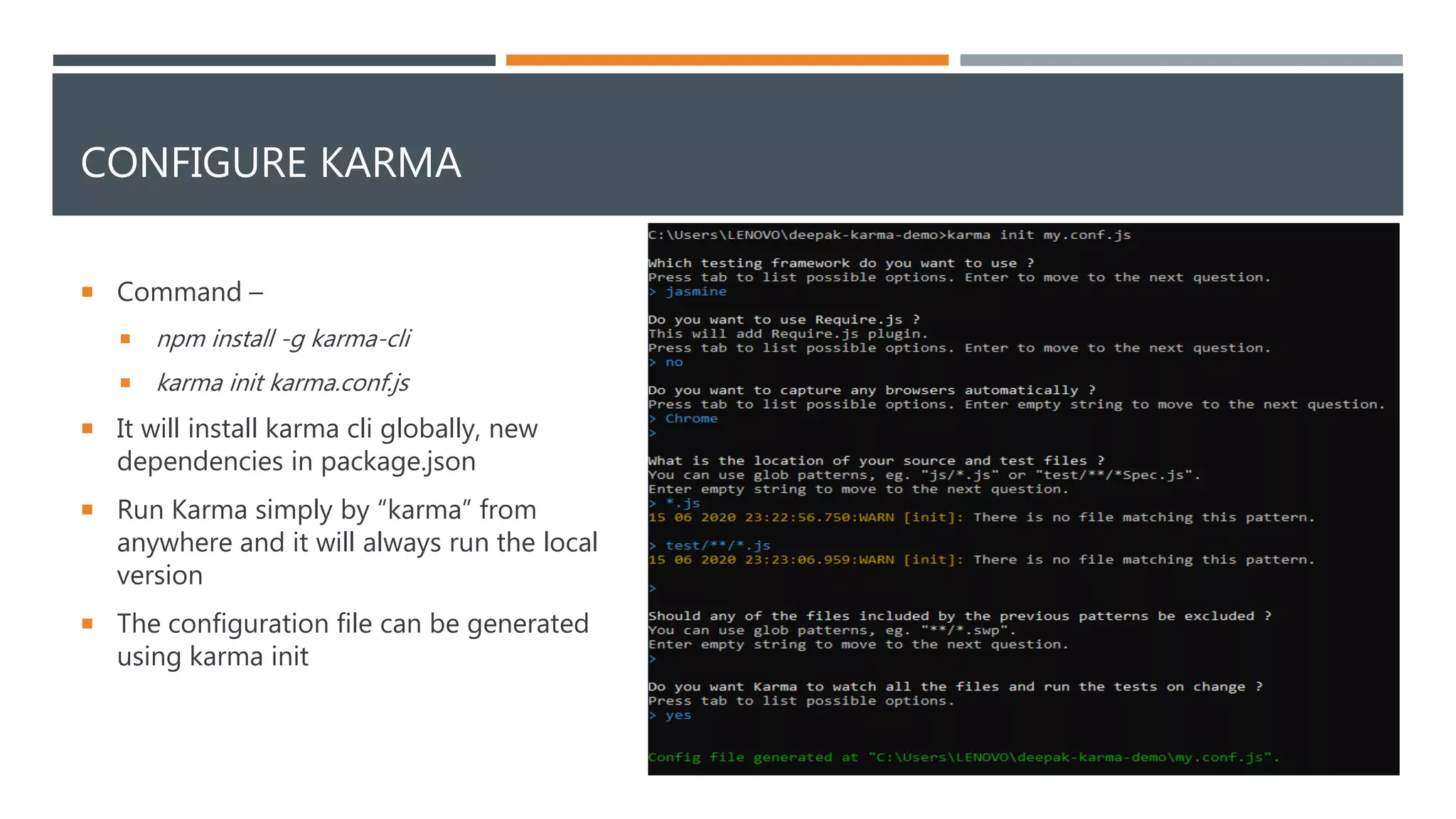 Configure jasmine and karma for code coverage | PPTX
