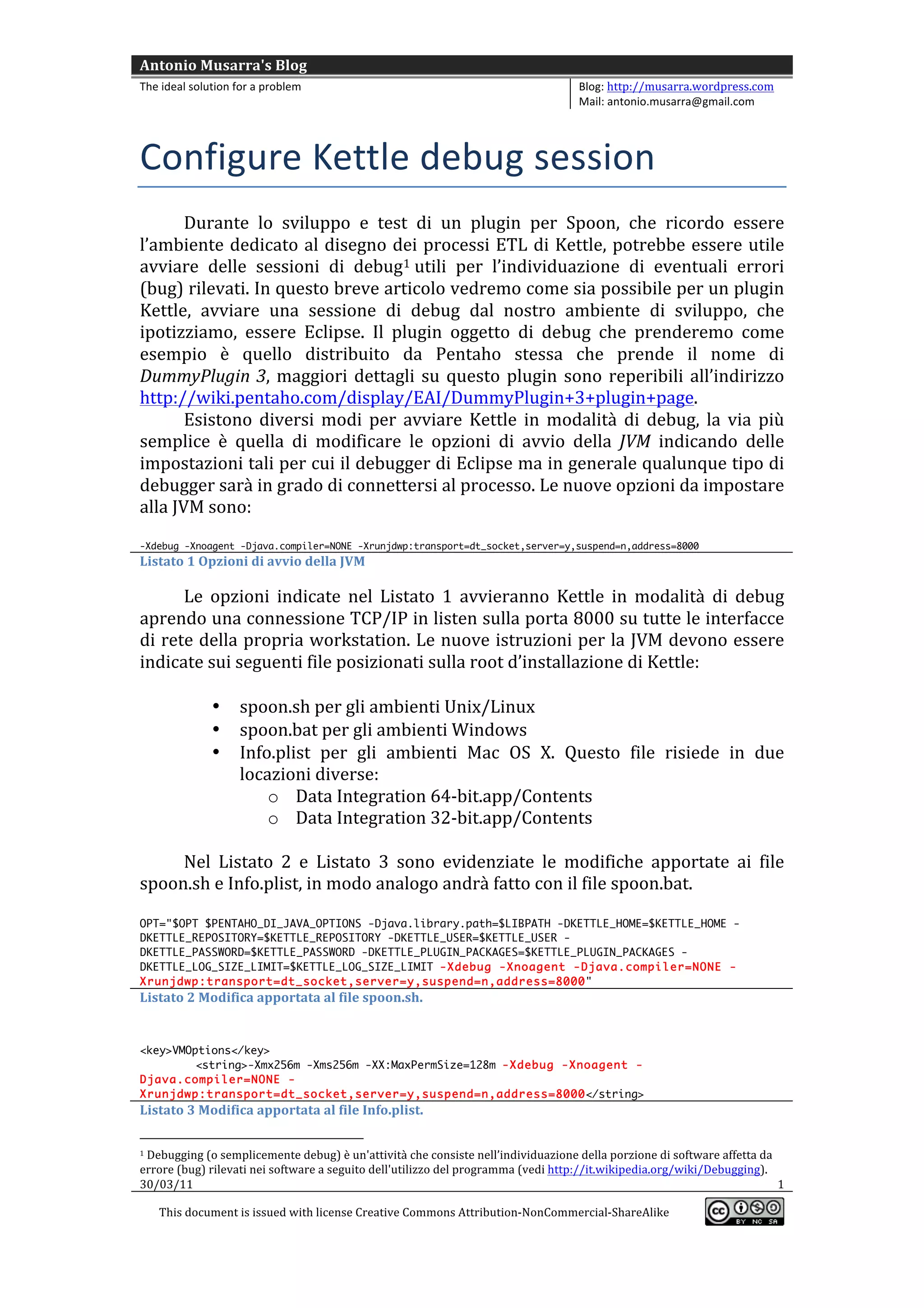 Configure Kettle debug session | PDF