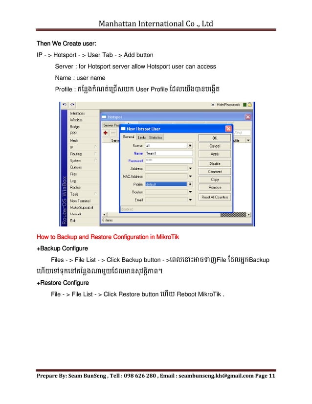 Configure Mikrotik Khmer.pdf | Computer Networking | Computing