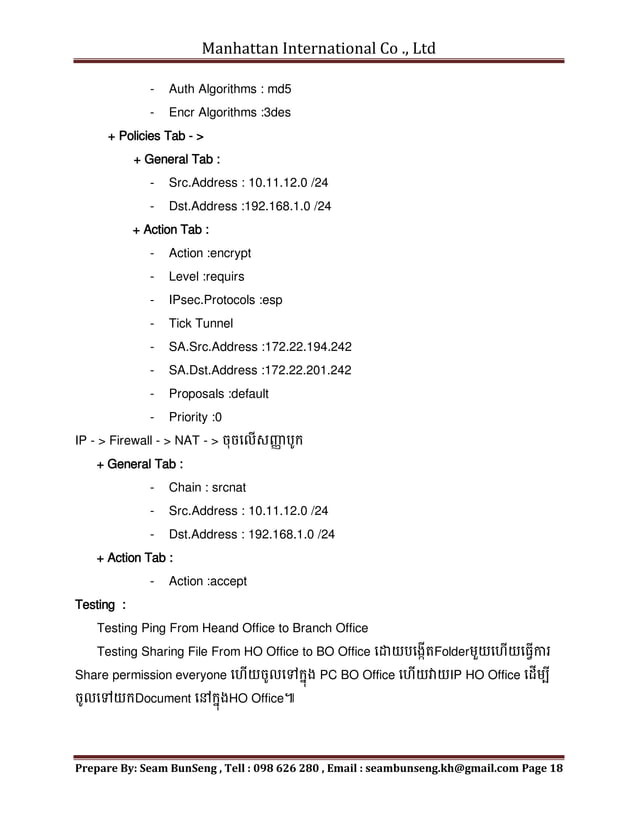 Configure Mikrotik Khmer.pdf | Computer Networking | Computing