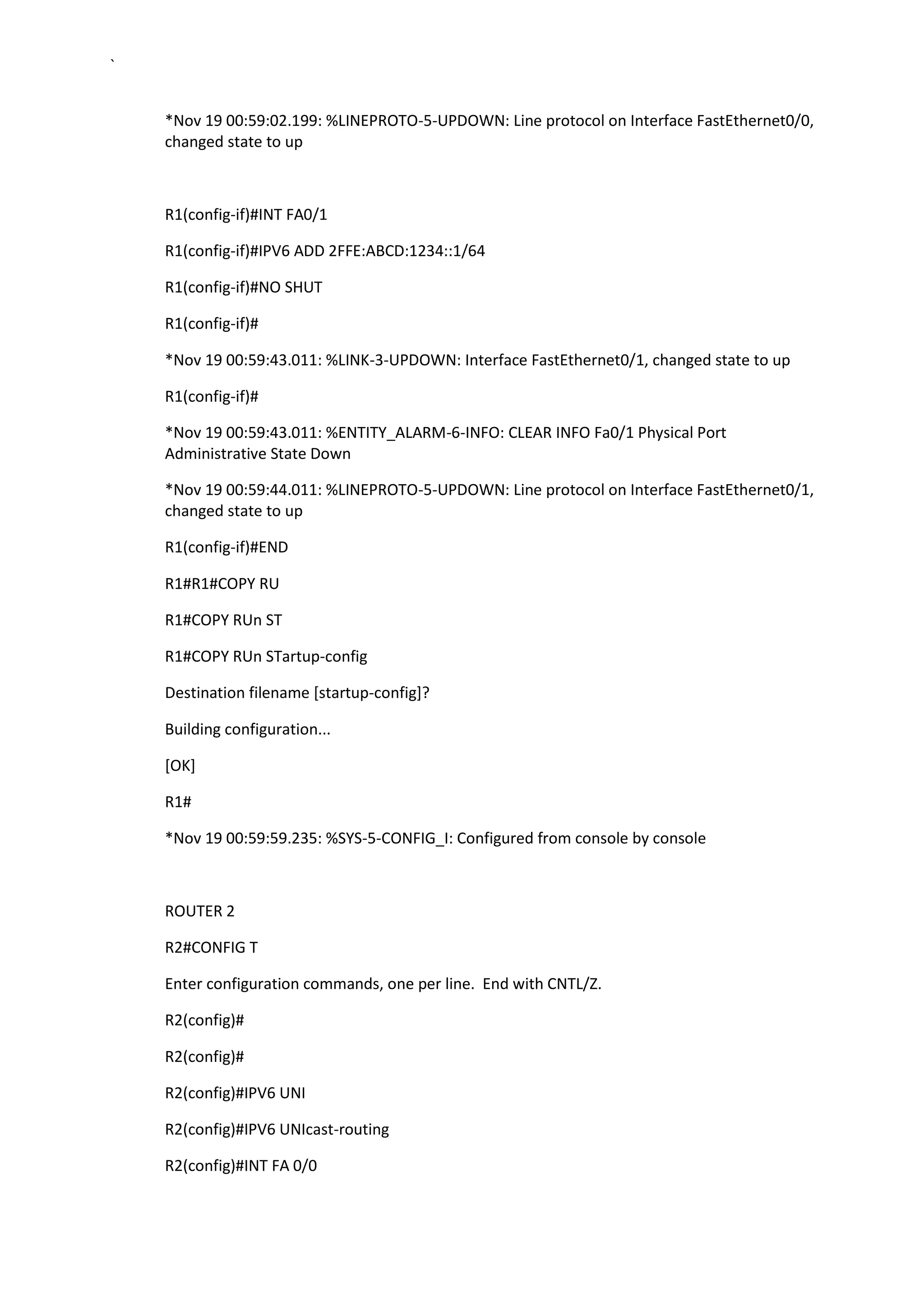 Configure ospf v3 single areaa | PDF