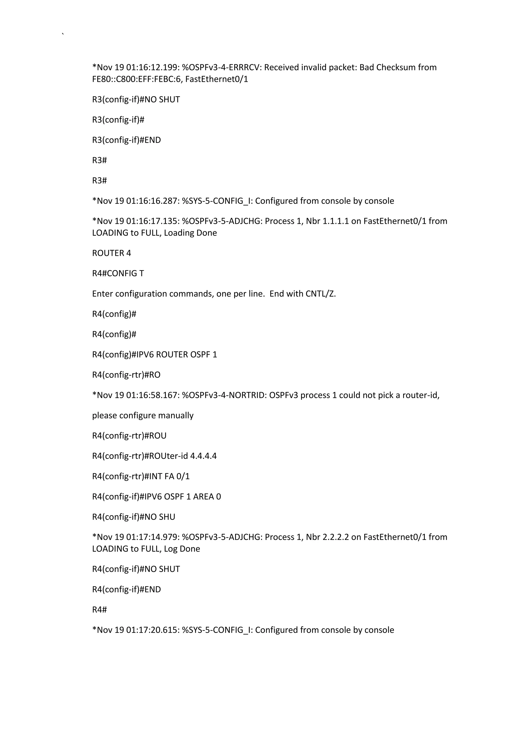 Configure ospf v3 single areaa | PDF