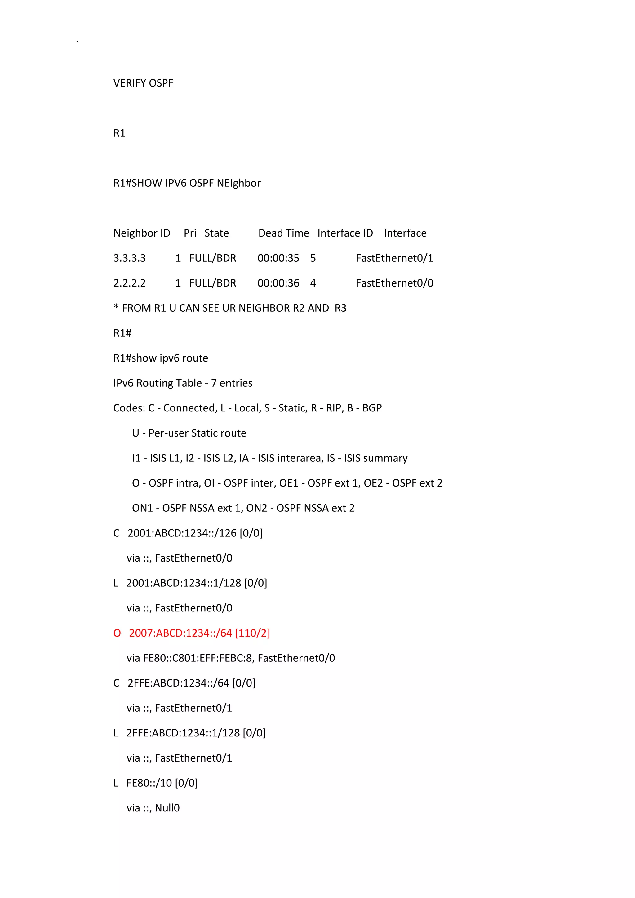 Configure ospf v3 single areaa | PDF | Free Download