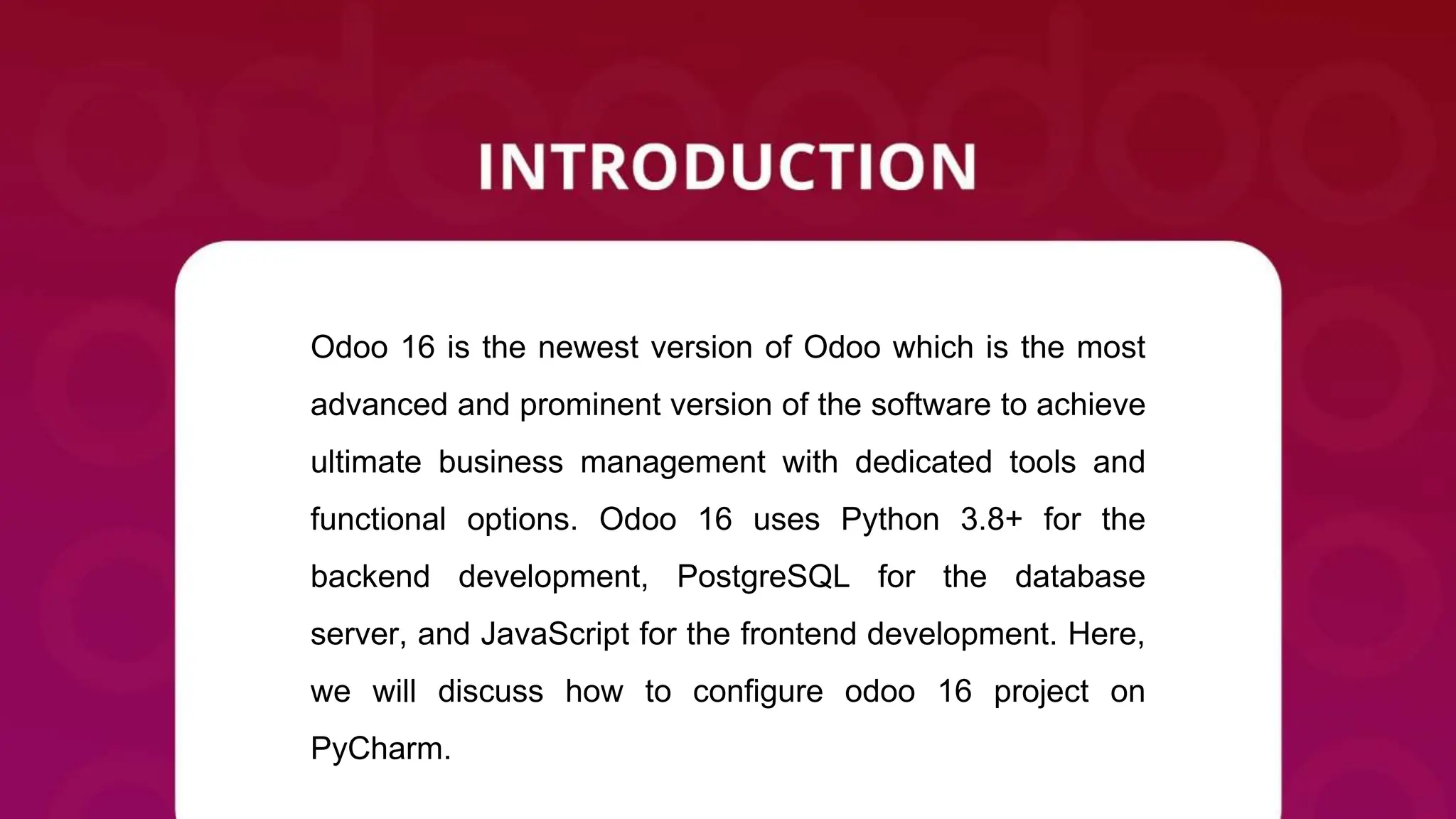 Configure Project in Odoo 16 | PPTX