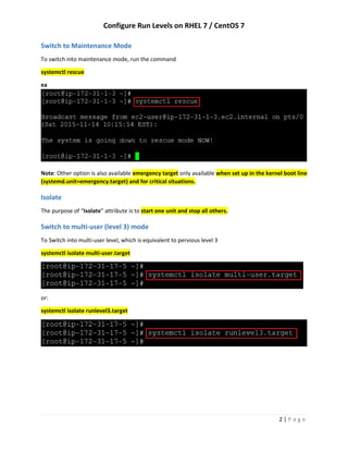 Configure Run Levels RHEL 7 or CentOS 7 | PDF