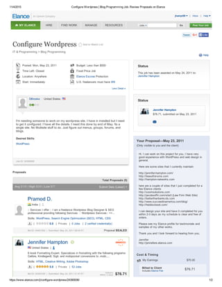 Configure wordpress blog programming job | PDF