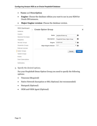 Configuring amazon-rds-as-peoplesoft-database | PDF