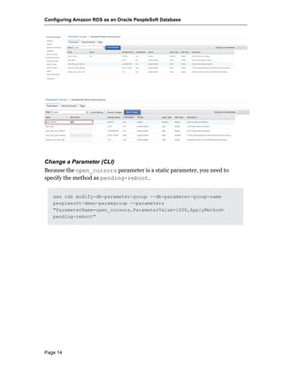 Configuring amazon-rds-as-peoplesoft-database | PDF