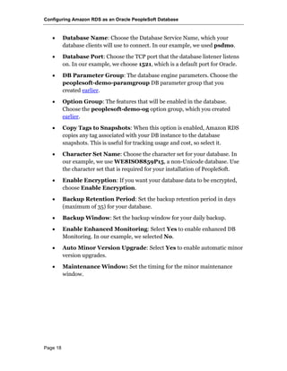 Configuring amazon-rds-as-peoplesoft-database | PDF