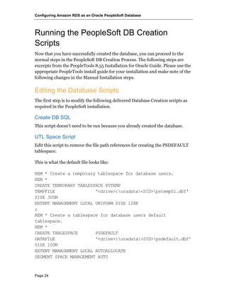 Configuring amazon-rds-as-peoplesoft-database | PDF