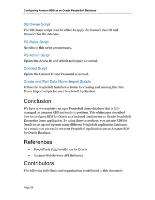 Configuring amazon-rds-as-peoplesoft-database | PDF