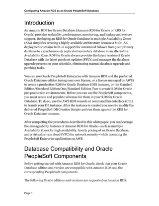 Configuring amazon-rds-as-peoplesoft-database | PDF