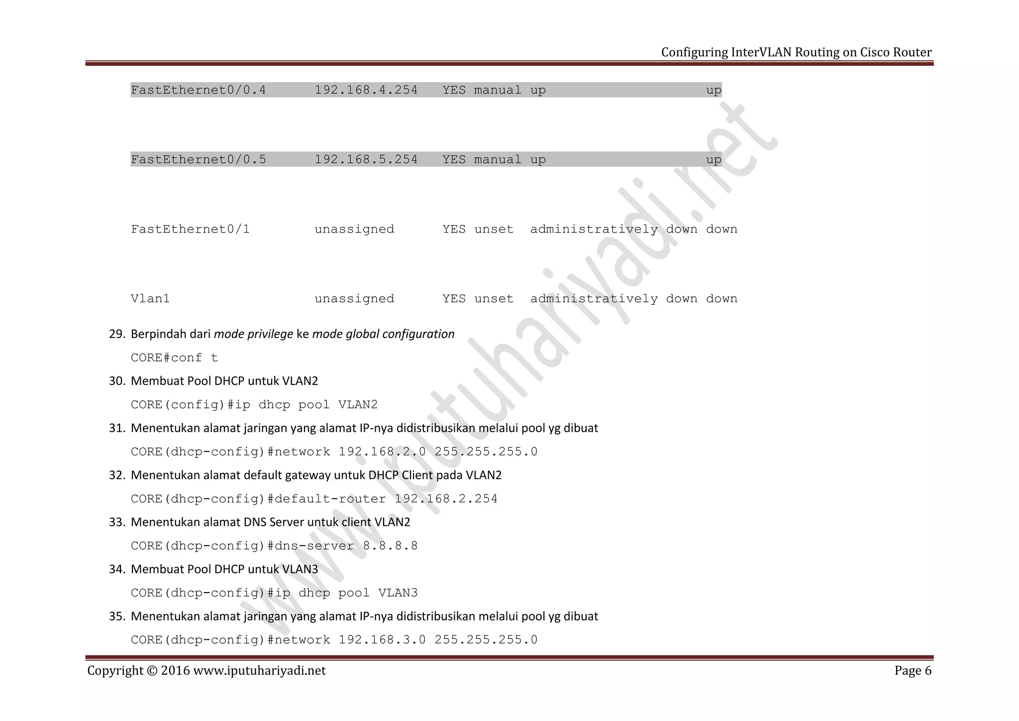 Configuring InterVLAN Routing on Cisco Router | PDF