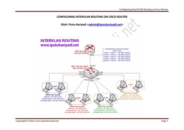 Configuring InterVLAN Routing on Cisco Router | PDF
