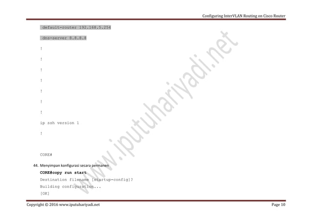 Configuring InterVLAN Routing on Cisco Router | PDF