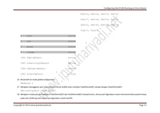 Configuring InterVLAN Routing on Cisco Router | PDF