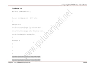 Configuring InterVLAN Routing on Cisco Router | PDF
