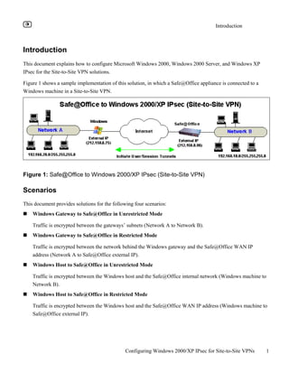 Configuring Windows 2000/XP IPsec for Site-to-Site VPN | PDF
