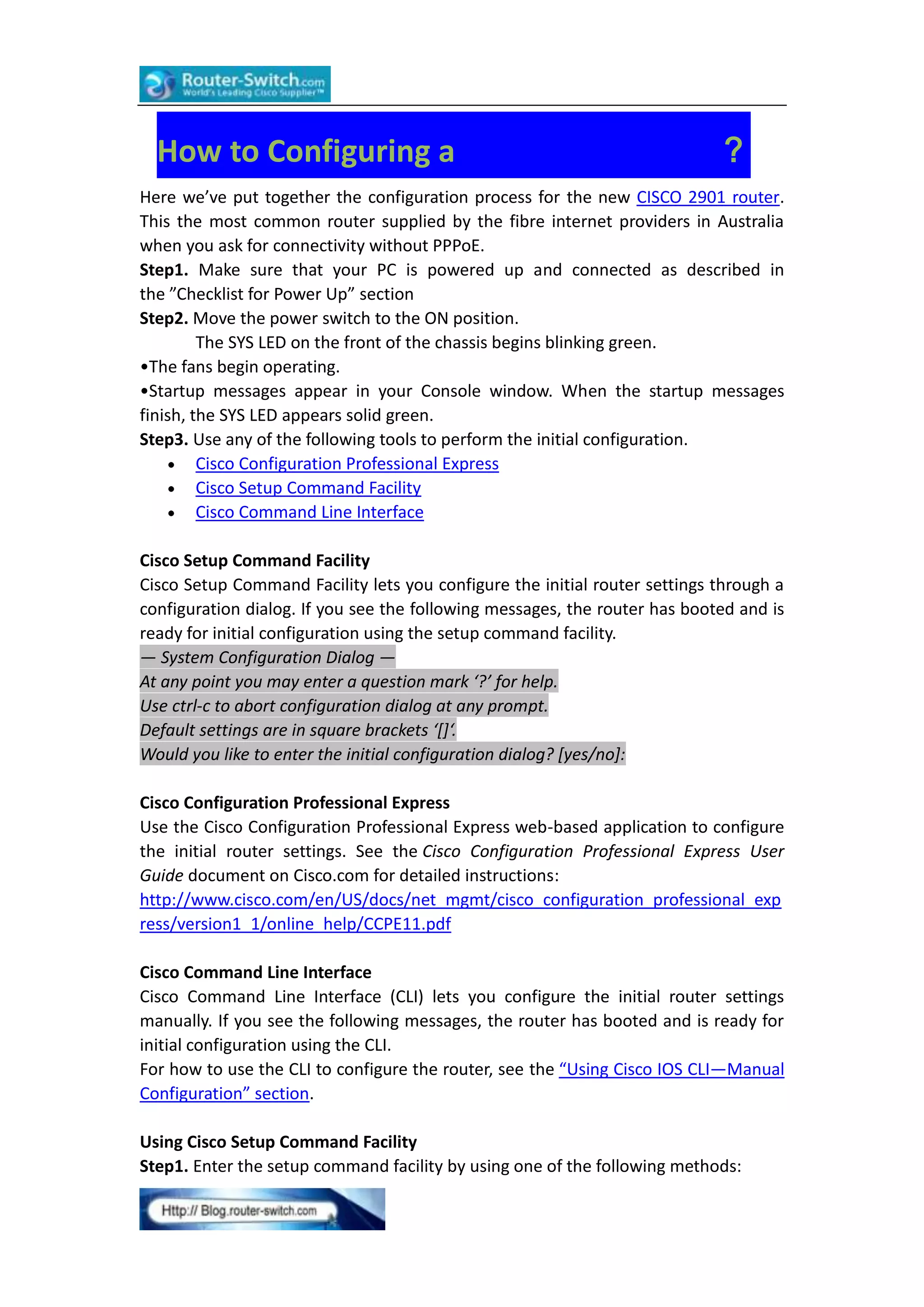 Configuring a cisco 2901 router | DOCX