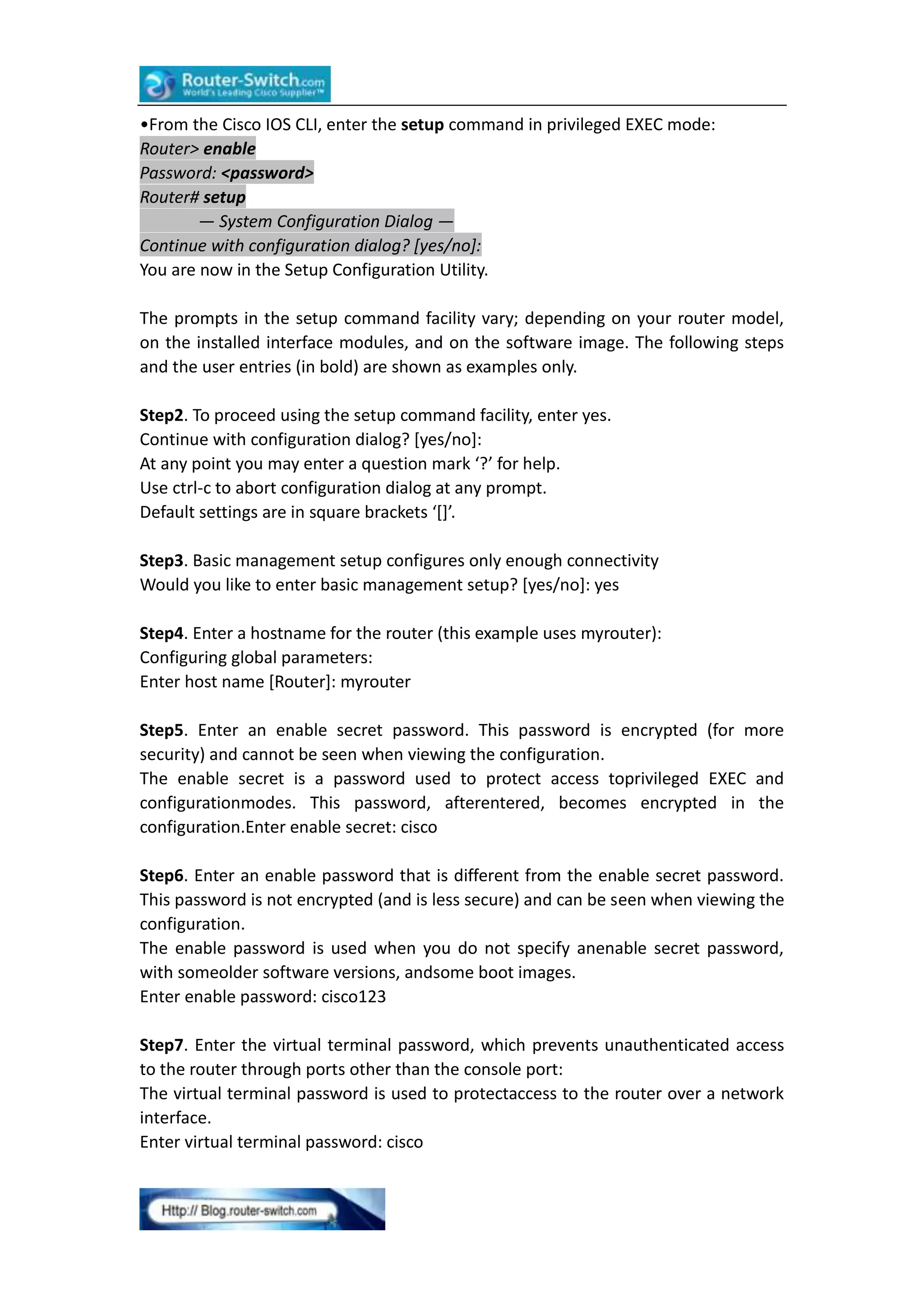 Configuring a cisco 2901 router | DOCX