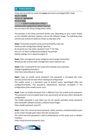Configuring a cisco 2901 router | DOCX
