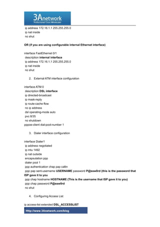 Configuring a Cisco Router as a PPPoE Client for DSL Connectivity | DOC
