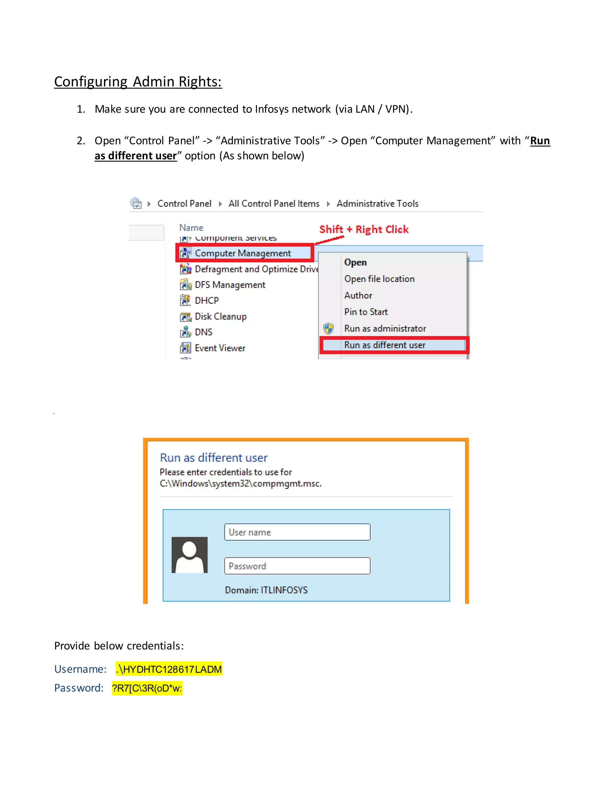 Configuring admin rights | DOCX