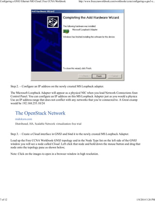 Configuring a gns3 ethernet nio cloud free ccna workbook | PDF | Cloud Computing | Internet