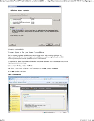 Configuring IntelePeer SIP trunking in Lync server 2010 | PDF