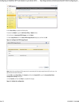 Configuring IntelePeer SIP trunking in Lync server 2010 | PDF