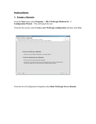 Configuring a web logic domain and server | DOC