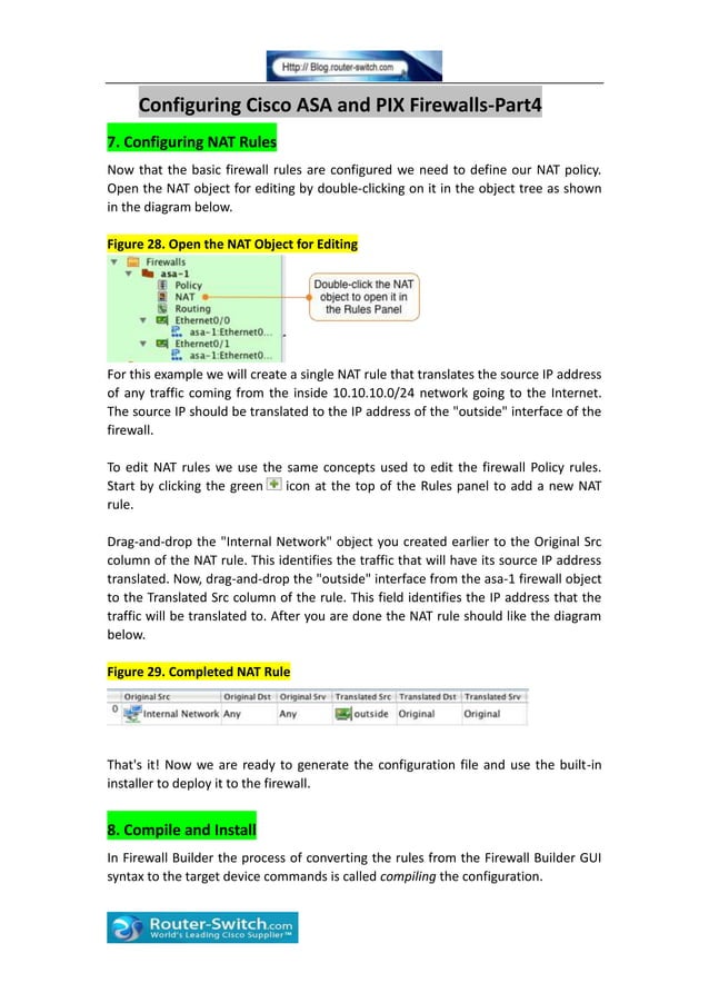 Configuring cisco asa and pix firewalls part4 | PDF