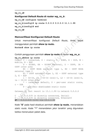 Configuring Cisco Routing Protocols | PDF