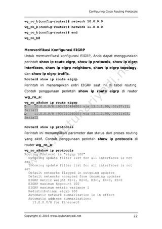 Configuring Cisco Routing Protocols | PDF