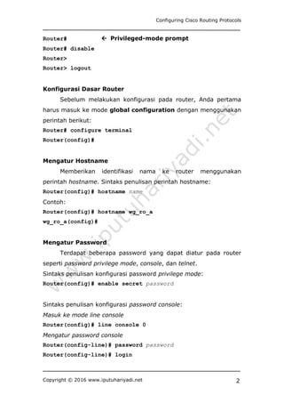 Configuring Cisco Routing Protocols | PDF