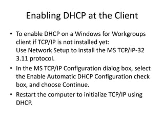 Configuring Dhcp Server, Scopes & Superscopes | PPT
