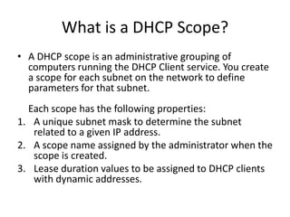 Configuring Dhcp Server, Scopes & Superscopes | PPTX | Computer Networking | Computing