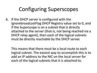 Configuring Dhcp Server, Scopes & Superscopes | PPT