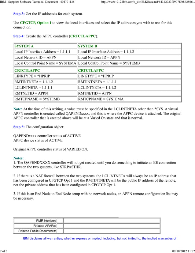 Configuring ee (enterprise extender) between two ibm system i systems tech doc 404791135 | PDF