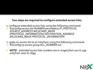 Configuring extended ACLs | PPT