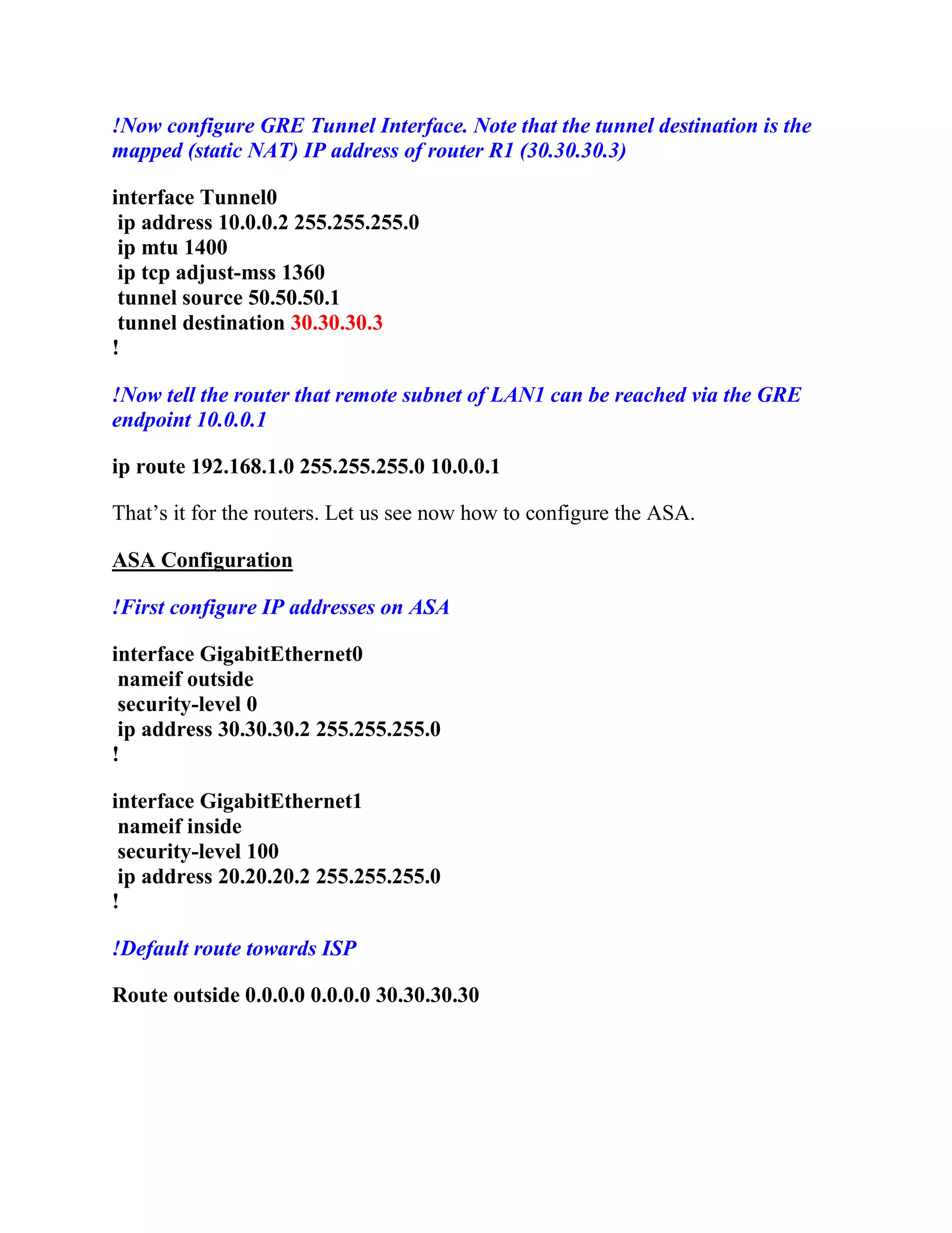 Configuring Gre Tunnel Through A Cisco Asa Firewall Pdf Computer Networking Computing