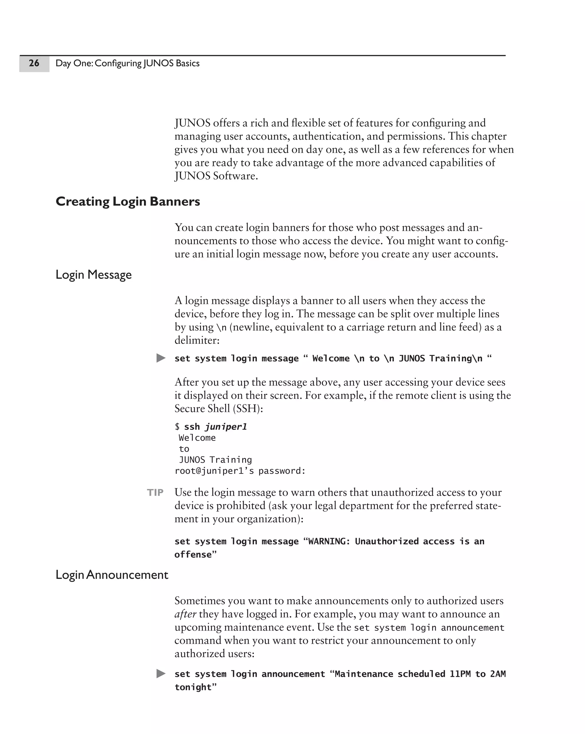 Configuring junos basics | PDF