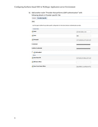 Configuring kerberos based sso in weblogic | PDF | Operating Systems | Computer Software and ...