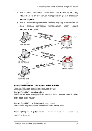 Configuring NAT & DHCP Service Using Cisco Router | PDF