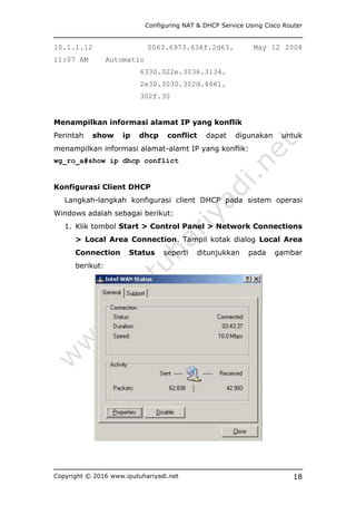 Configuring NAT & DHCP Service Using Cisco Router | PDF